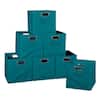 Regency 12 in. H x 12 in. W x 12 in. D Teal Fabric Cube Storage Bin 12 ...