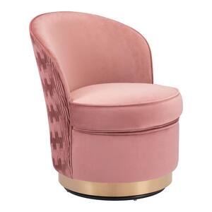 Art Leon APPOLO Modern Cute Pink Fabric Swivel Accent Side Chair with ...