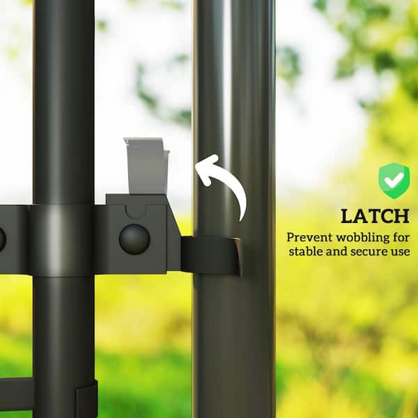 Outsunny 70.9 in. Garden Gate Chain Link Fence Gate, Galvanized Steel ...