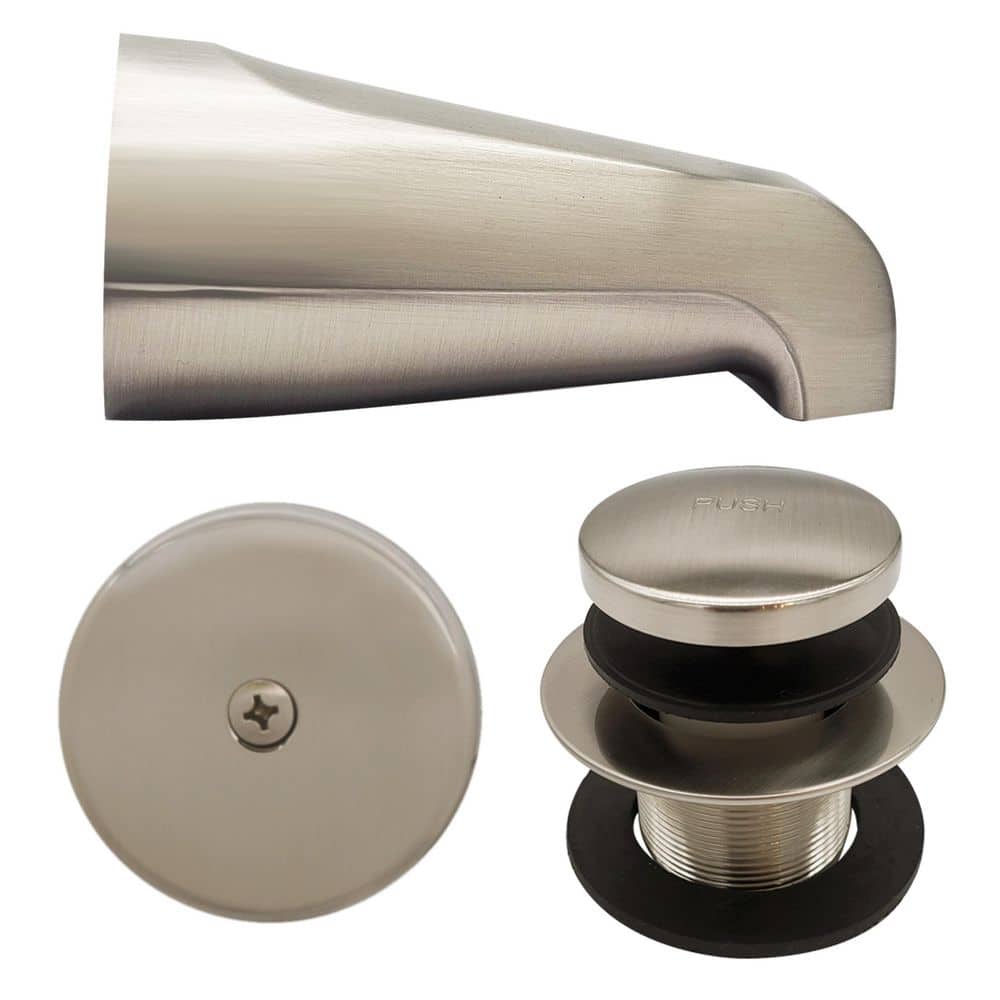 Westbrass Universal Fit 5-1/4 in. Wall Mount Tub Spout and Tip-Toe ...